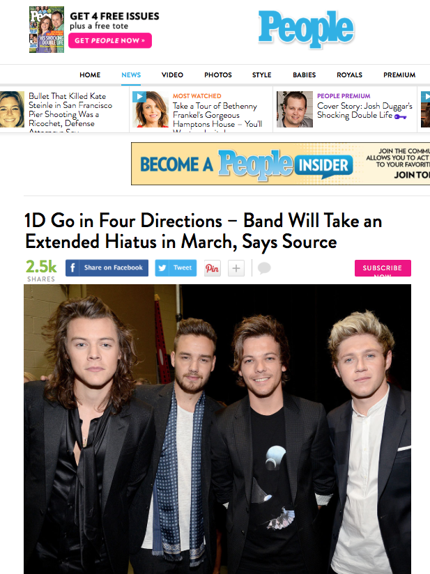 ワンダイレクションついに活動休止を複数メディアが報道…って本当に再開するの？: 親子でLIVE